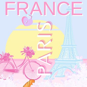 "Paris, France, Travel Art, Preppy, Blue" Sticker for Sale by Carla ...