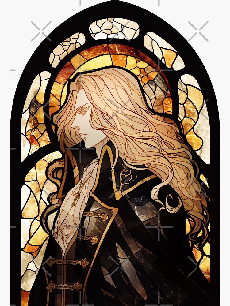 "Stained Glass Alucard" Sticker for Sale by SchellStation | Redbubble
