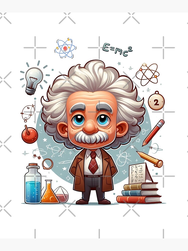 "Albert Einstein Cartoon" Poster for Sale by MusesWhispers | Redbubble