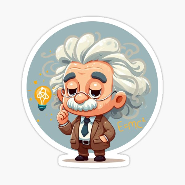 " Albert Einstein Cartoon" Sticker for Sale by MusesWhispers | Redbubble
