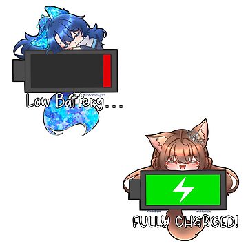 "Low Battery & Fully Charged" Sticker for Sale by Tokami-Riyaa | Redbubble