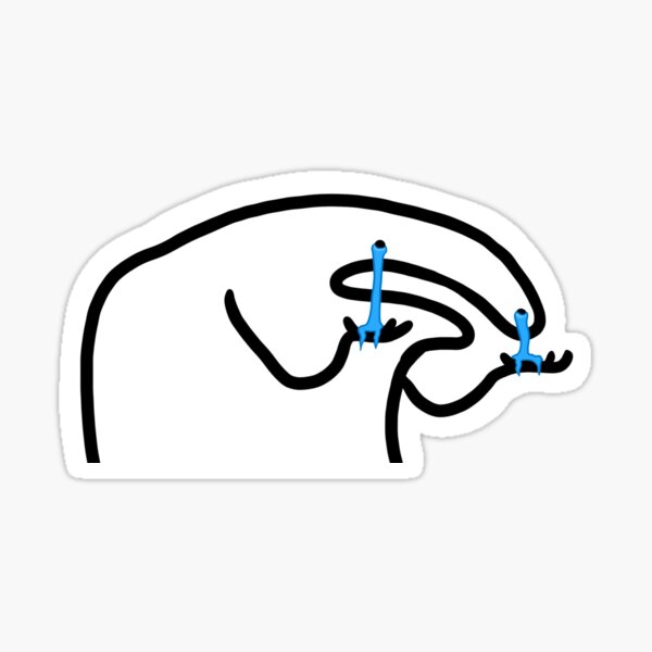 "CRY STICKTHING MEME" Sticker for Sale by Greyghostsco | Redbubble
