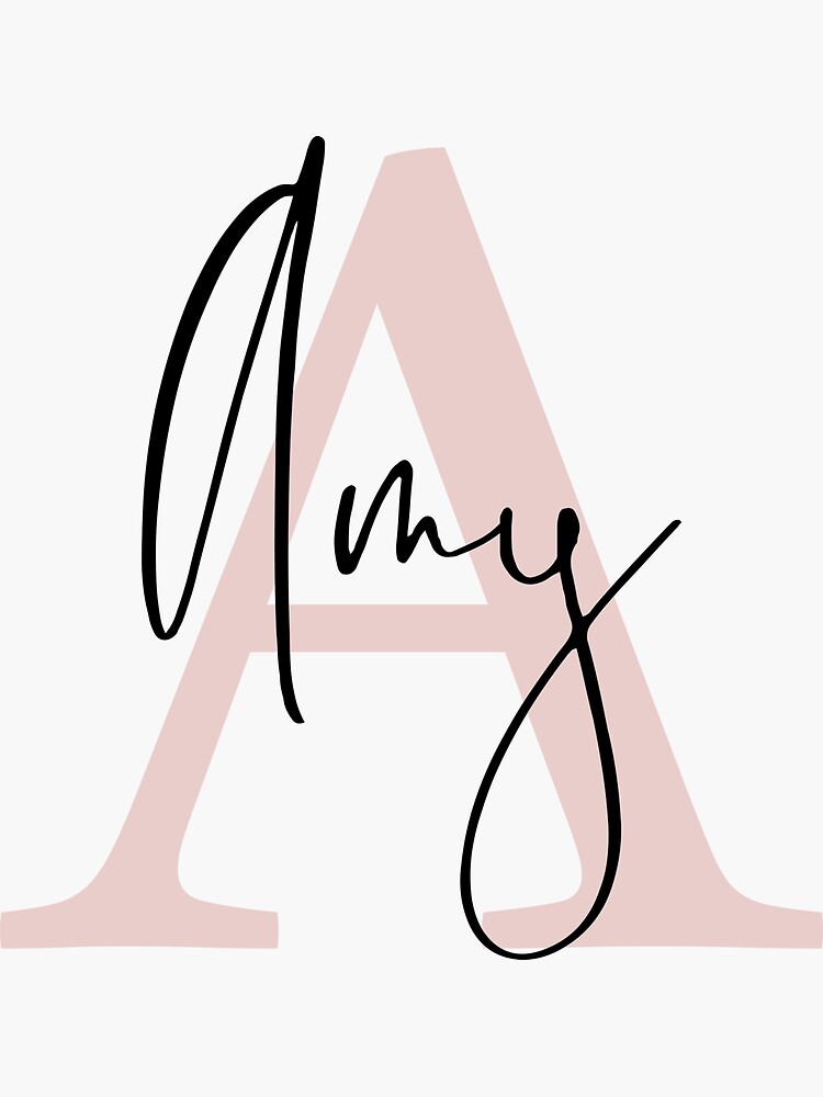 "Amy - Custom name on black cursive font " Sticker for Sale by ToTheLua ...