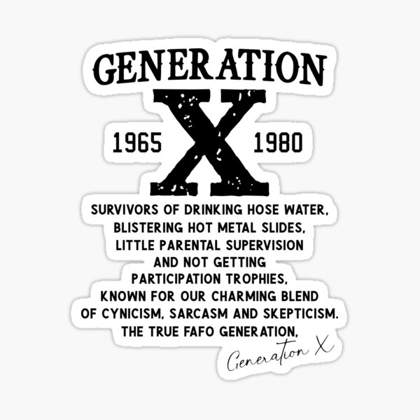 "Generation X" Sticker for Sale by pnkpopcorn | Redbubble