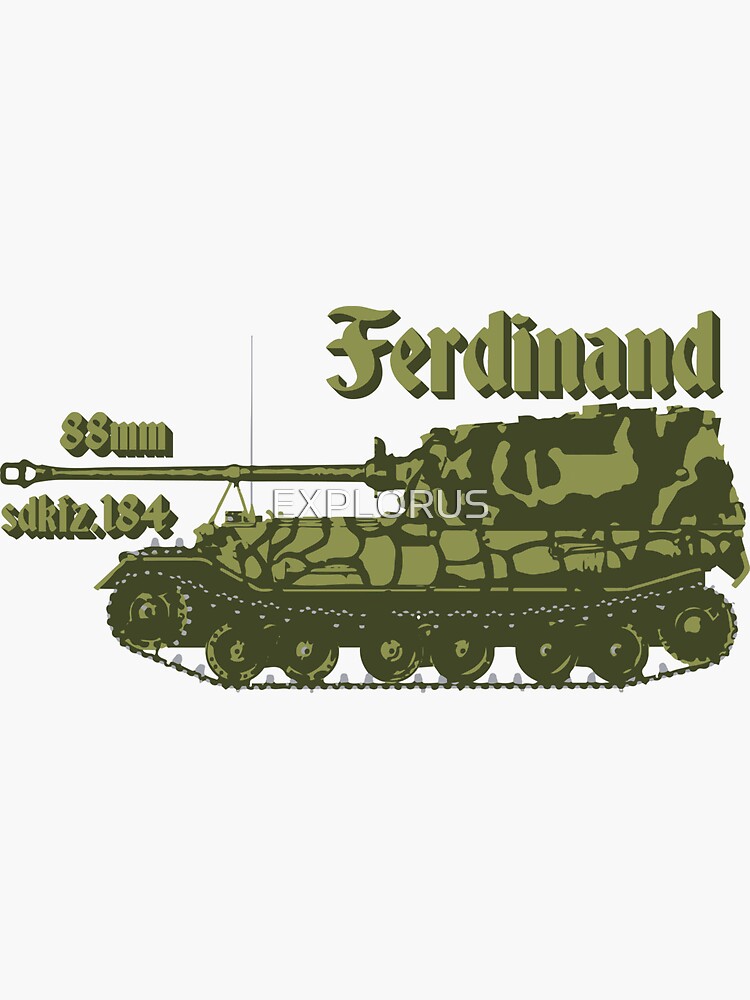 "German Heavy Tank Destroyer Ferdinand - WW2 Tank" Sticker for Sale by ...