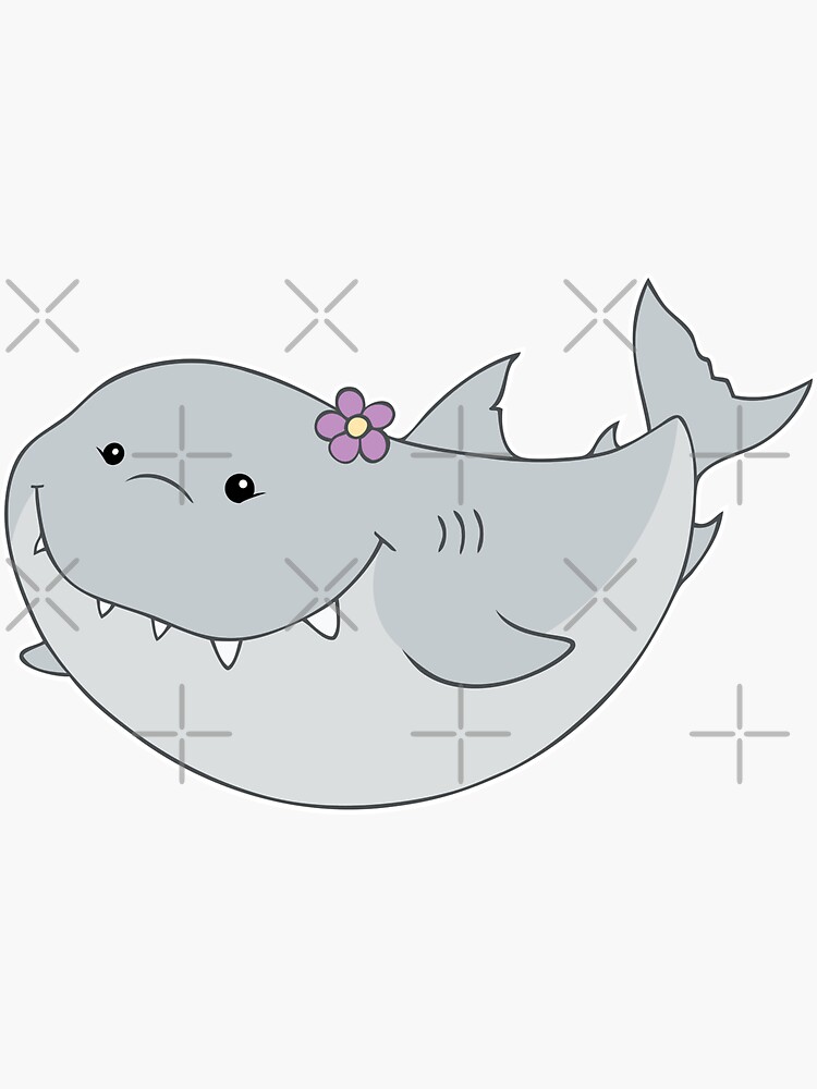 "Friendly shark" Sticker for Sale by TheKittyDragon | Redbubble