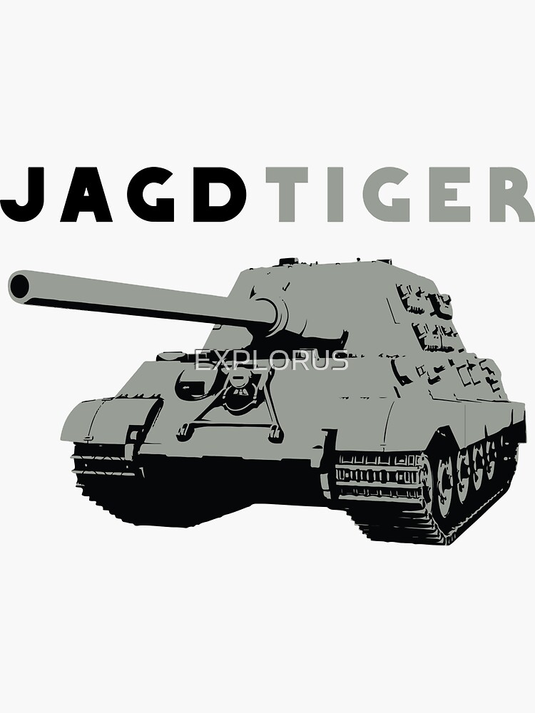 "German Heavy Tank Destroyer Jagdtiger - WW2 Tank" Sticker for Sale by ...