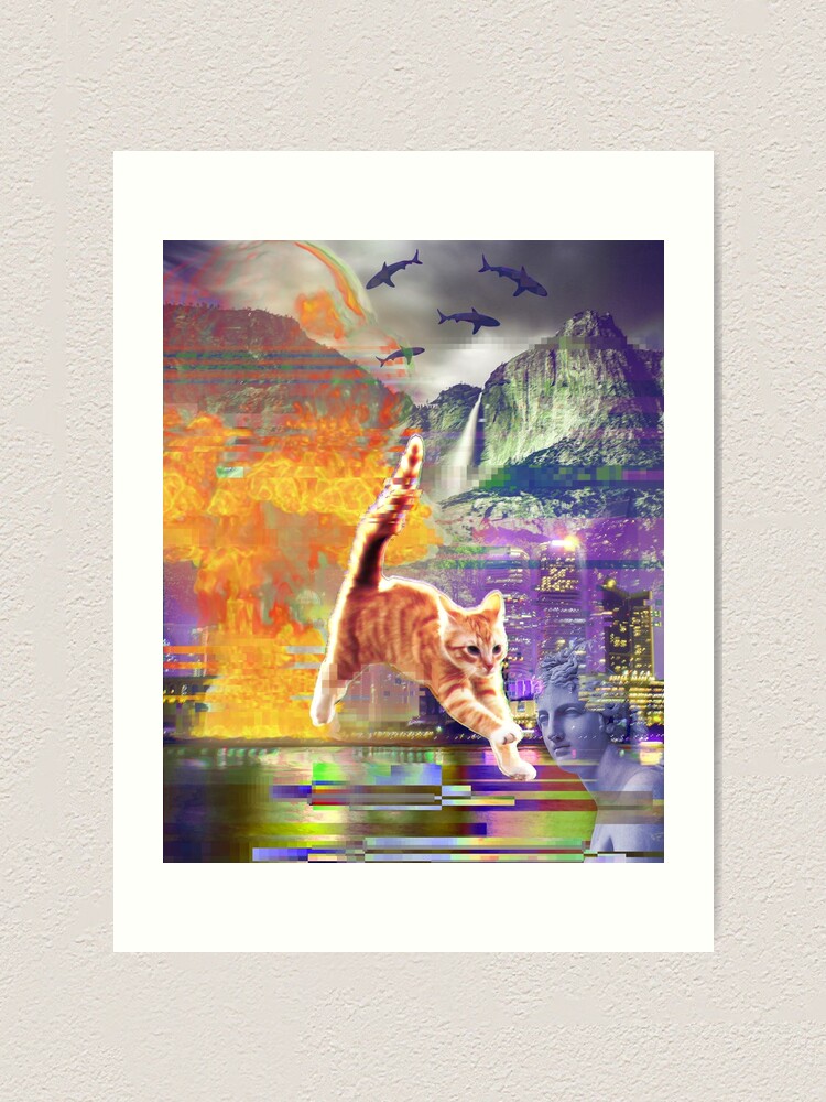 "vaporwave cat" Art Print for Sale by FandomizedRose | Redbubble