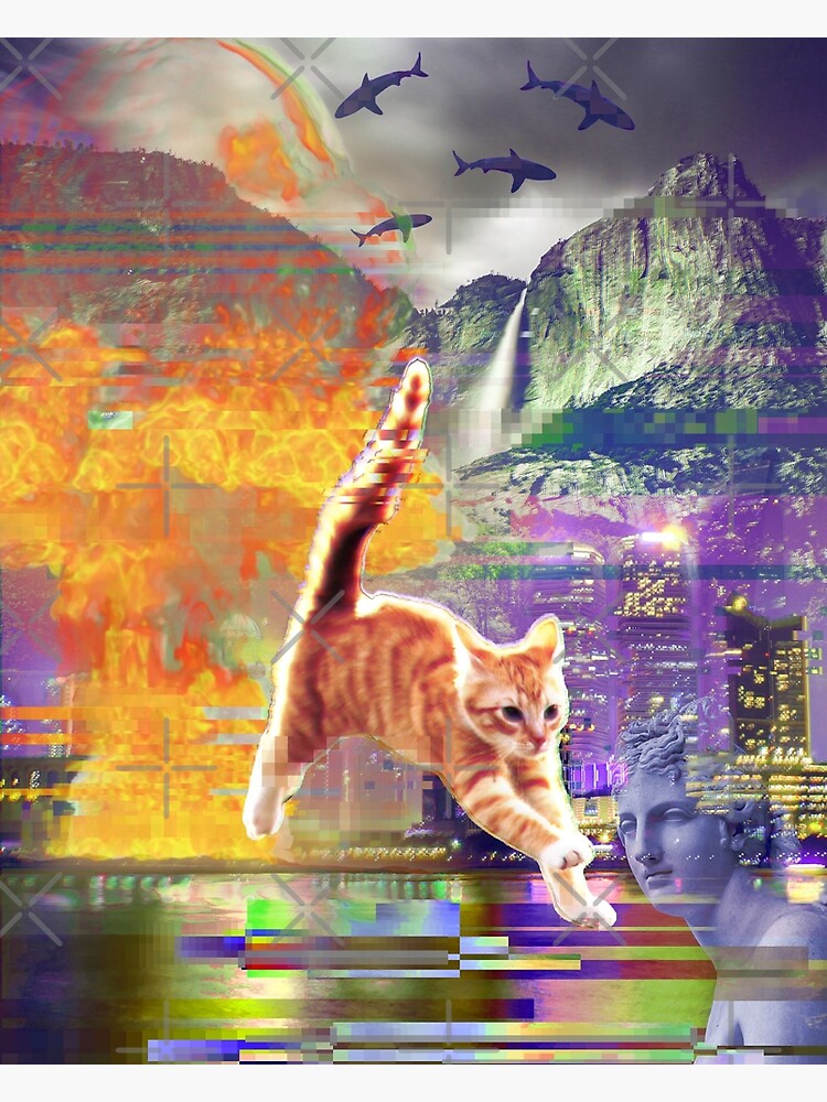 "vaporwave cat" Art Print for Sale by FandomizedRose | Redbubble