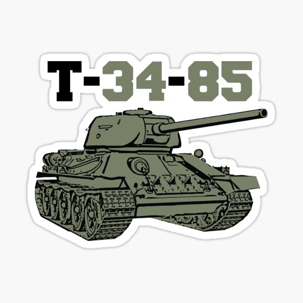 "Soviet Medium Tank T-34-85 - WW2 Tank" Sticker for Sale by EXPLORUS ...