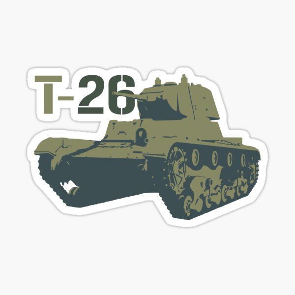 "Soviet Light Tank T-26 - WW2 Tank" Sticker for Sale by EXPLORUS ...