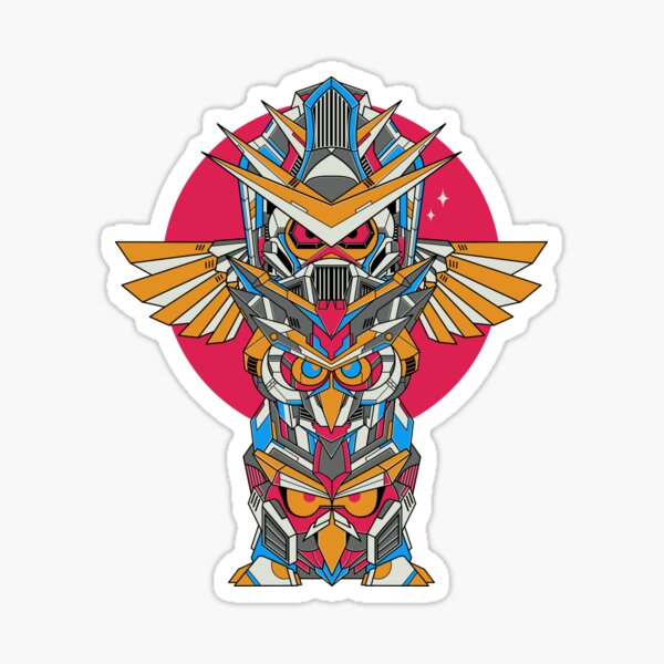 "Mecha Owl Totem" Sticker for Sale by GODZILLARGE | Redbubble