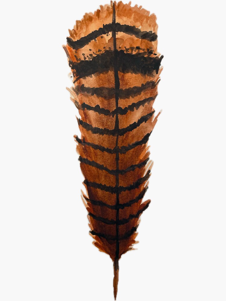 "Watercolor turkey feather painting" Sticker for Sale by ArtsyForage ...