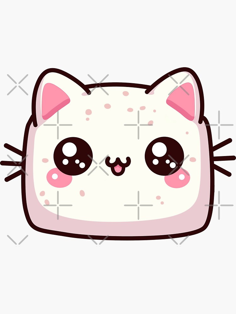 Marshmallow Cat Cute Sticker
