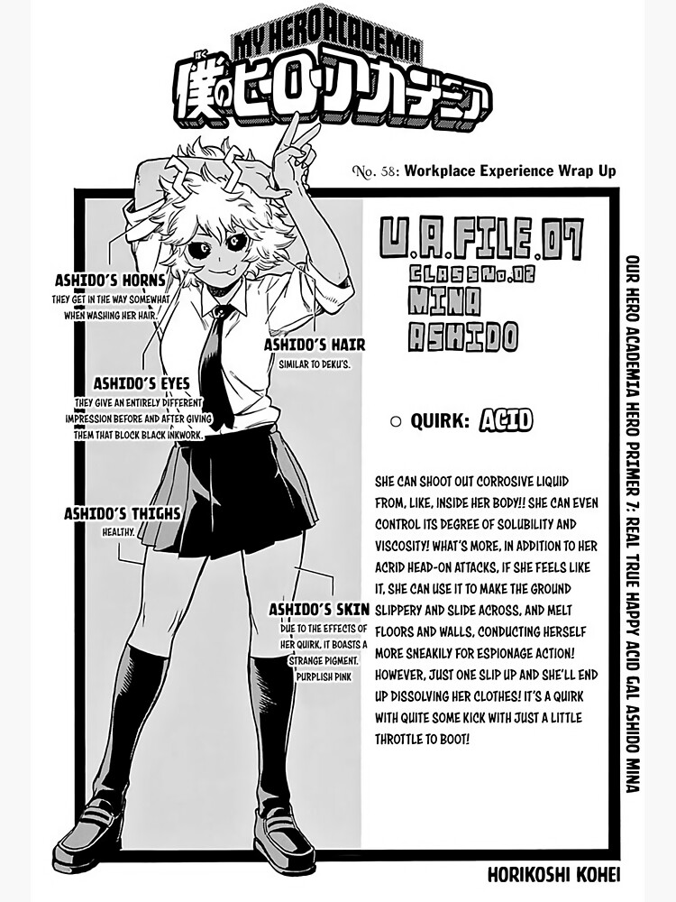 "My Hero Academia - Mina Ashido information sheet" Sticker for Sale by ...