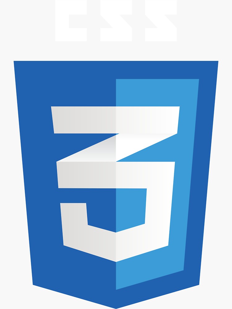 "White CSS3 Text Word Official Logo T-Shirt" Sticker by rainwater11 ...