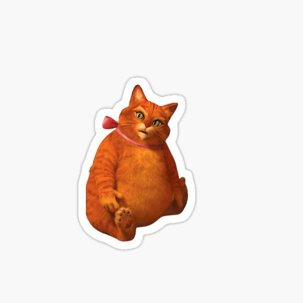 "Fat Puss in Boots from Shrek " Sticker for Sale by Collage-cake ...