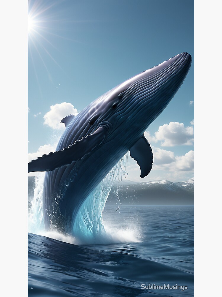 "Blue Whale Breaching " Sticker for Sale by SublimeMusings | Redbubble