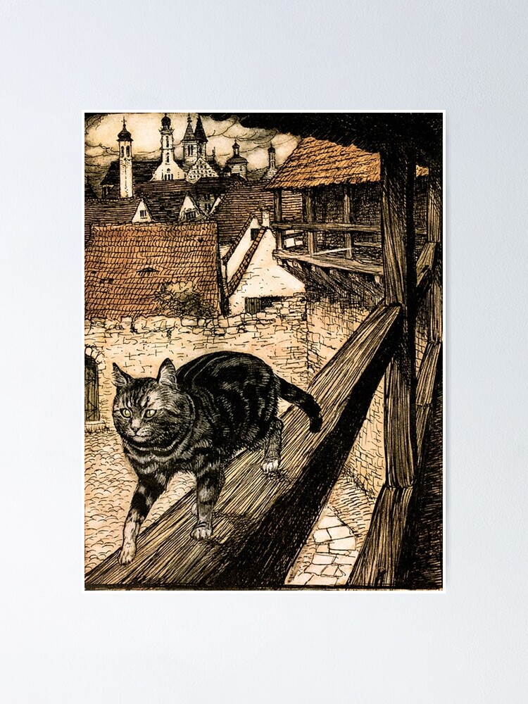 "Cat and Mouse in Partnership - Grimm's Fairy Tales - Arthur Rackham ...