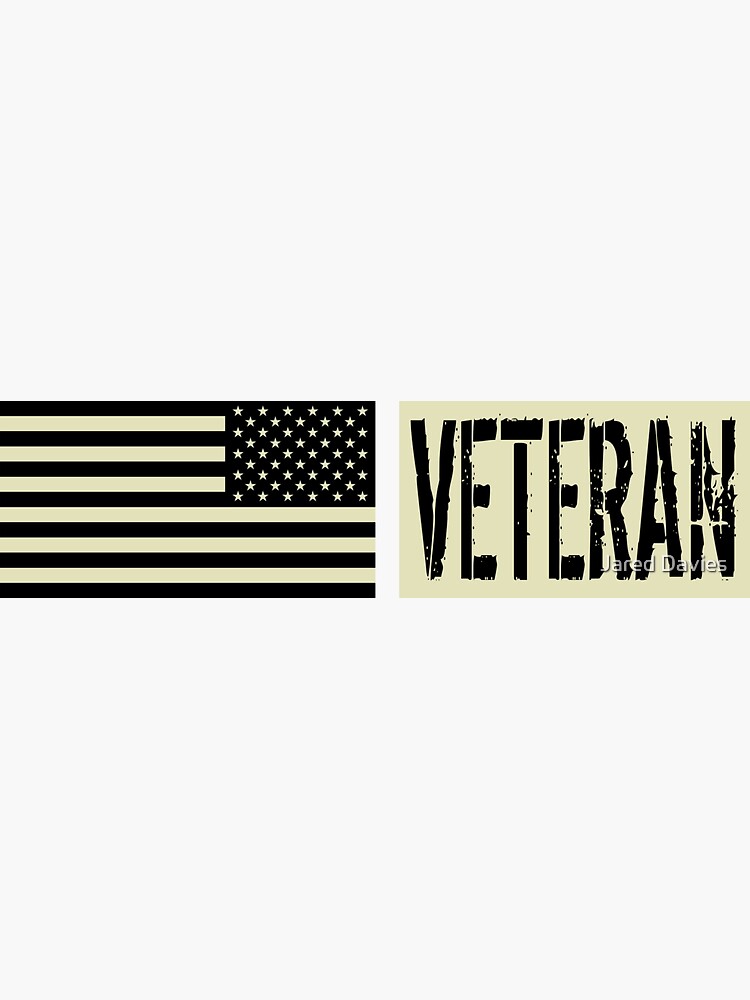 "Veteran: Black Military U.S. Flag" Sticker by MilitaryCandA | Redbubble