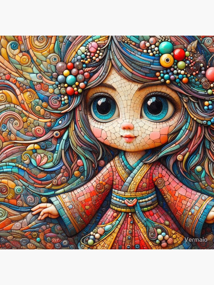 "Girl Making Colours more Colourful " Sticker for Sale by Vermaio ...