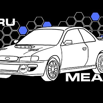 "Subaru WRX STI 1994 Meaneye Line art Honeycomb" Sticker for Sale by ...