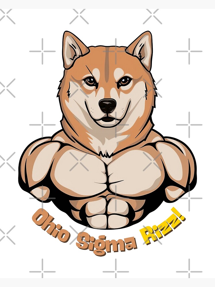 "ohio sigma rizz shredded shiba inu don't skip exercise" Greeting Card ...