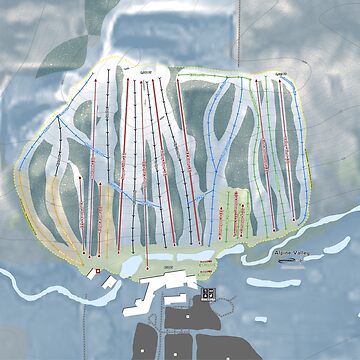 "Alpine Valley Trail Map" Sticker for Sale by mapsynergy | Redbubble