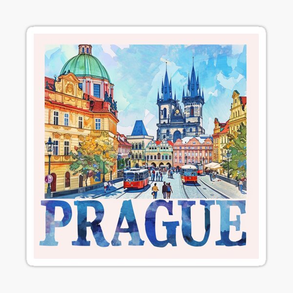 "Prague Print Prague Vector Art " Sticker for Sale by nomiraclehere ...