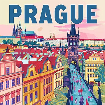 "Prague Print Prague Vector Art " Sticker for Sale by nomiraclehere ...