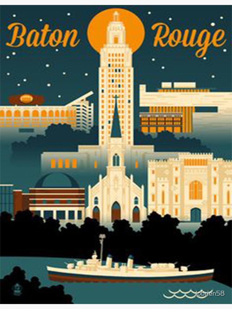 "Vintage Travel Poster Design, Baton Rouge, Louisiana" Sticker by ...