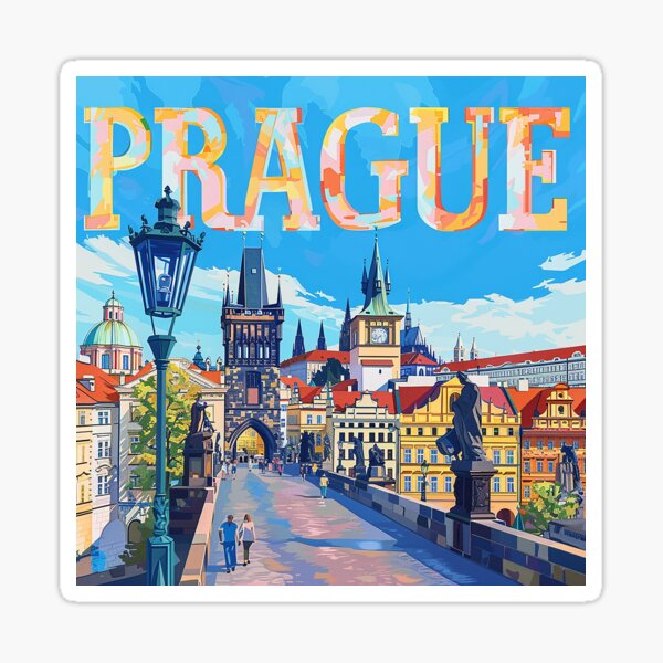 "Prague Print Prague Vector Art " Sticker for Sale by nomiraclehere ...