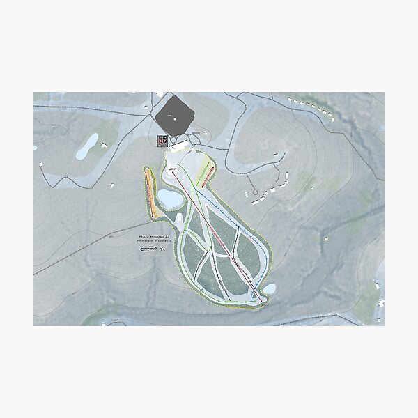 "Mystic Mountain at Nemacolin Resort Trail Map" Photographic Print for ...
