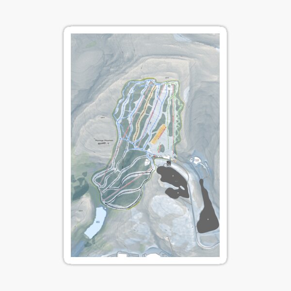 "Montage Mountain Resort Trail Map" Sticker for Sale by mapsynergy ...