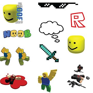 "Roblox Noob Memes Sticker Pack" Sticker for Sale by DesignPorn | Redbubble