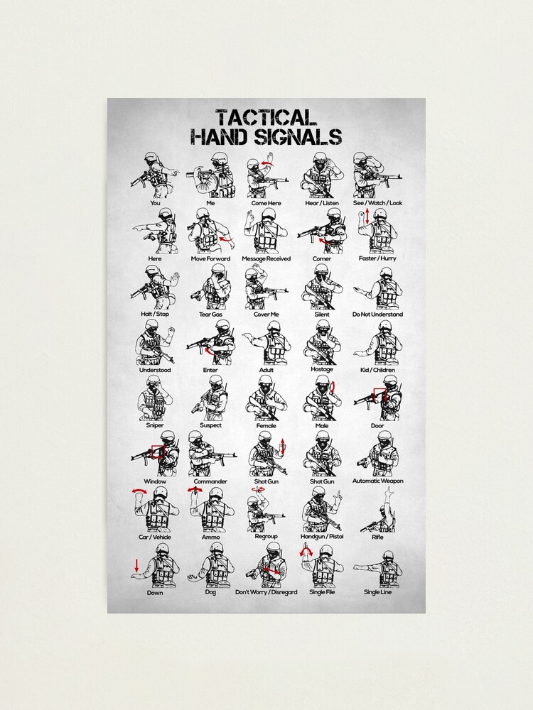 "Tactical Hand Signals" Photographic Print for Sale by innasoyturk ...