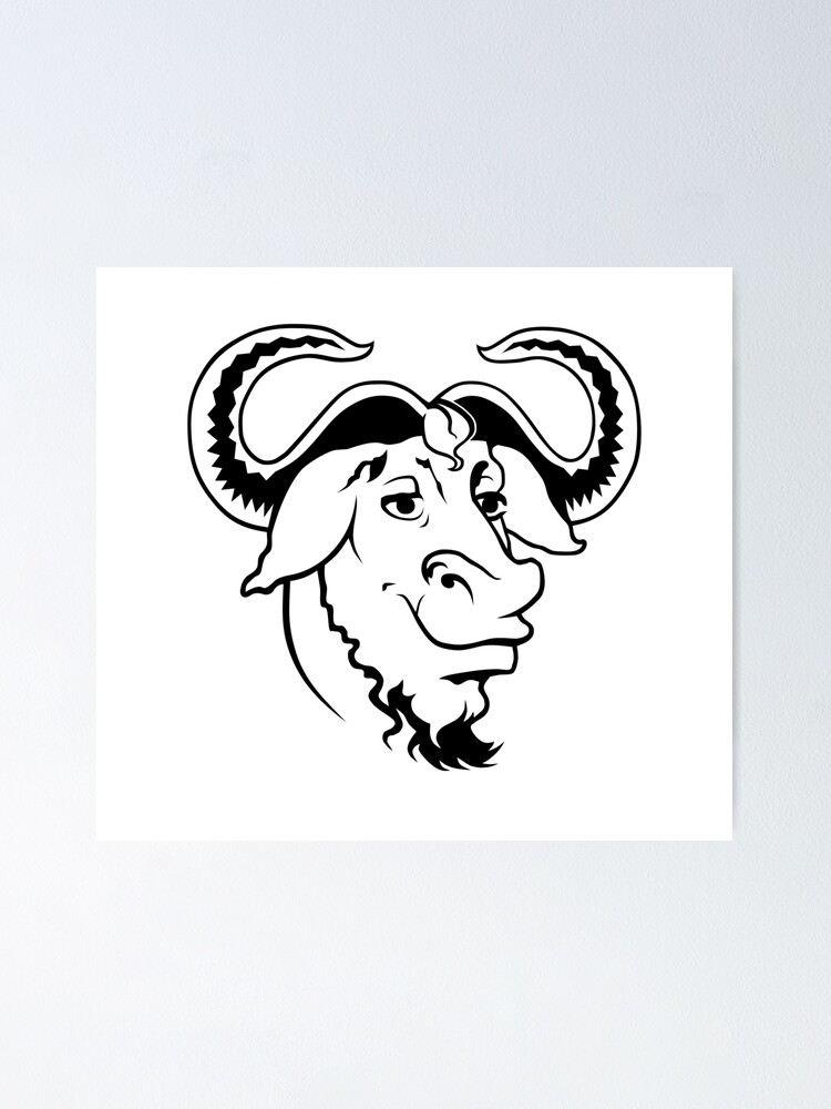 "GNU Head OS Official Logo Mascot Hoodie" Poster by rainwater11 | Redbubble
