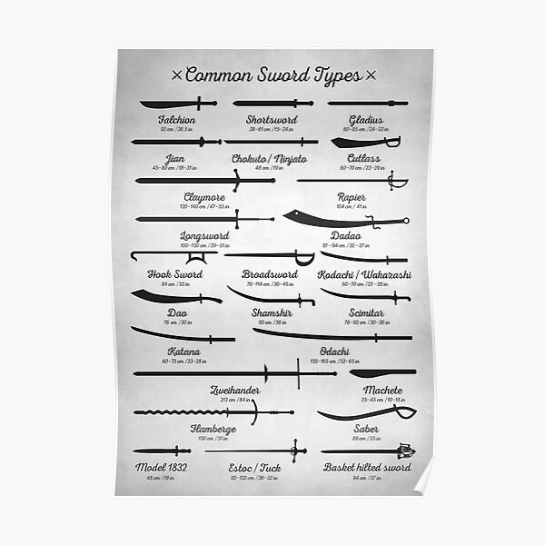"Common Sword Types" Poster for Sale by innasoyturk | Redbubble