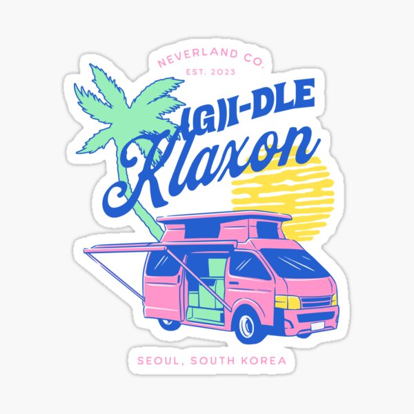 "G IDLE Klaxon neverland summer typography text Morcaworks" Sticker for ...