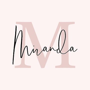 "Miranda - Custom name on black cursive font " Sticker for Sale by ...