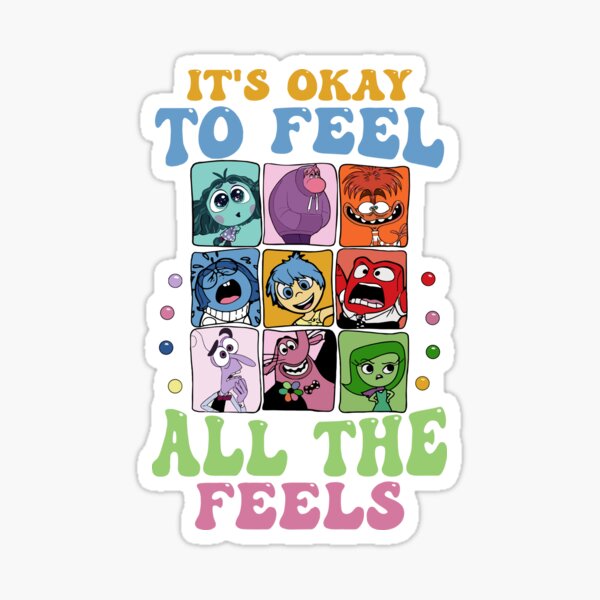 "Funny Inside Out It's Okay To Feel All The Feels" Sticker for Sale by ...
