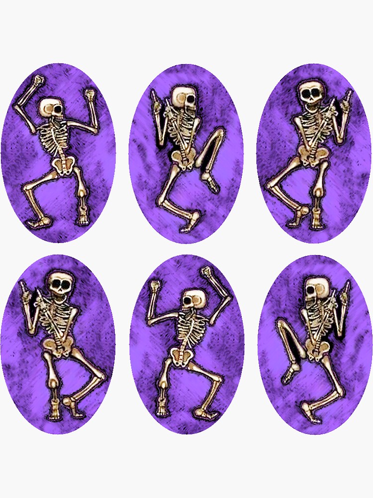 "Dancing Skeletons" Sticker for Sale by JvaGoddess | Redbubble