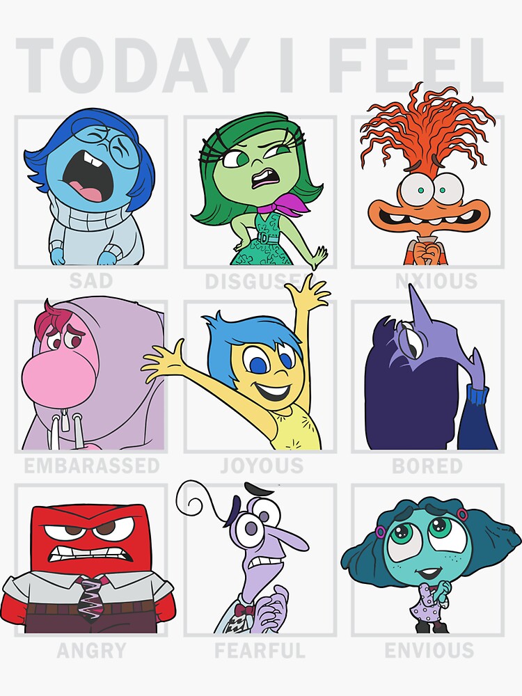 "Inside Out Today I Feel" Sticker for Sale by uhcaxaval | Redbubble
