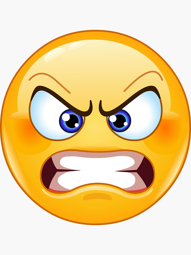 "Angry Face Emoticon" Sticker for Sale by yayayoy | Redbubble