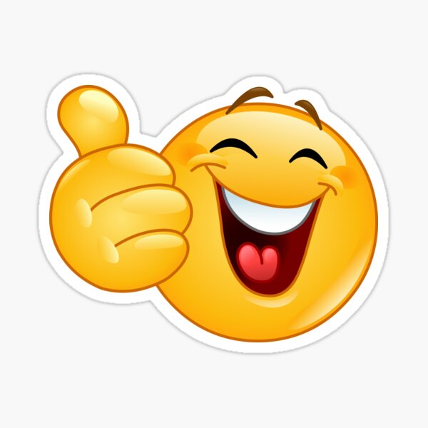 Sticker for Sale mit "Daumen hoch, lachender Emoticon" von yayayoy ...