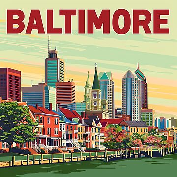 "Baltimore Print Baltimore Vector Art " Sticker for Sale by ...