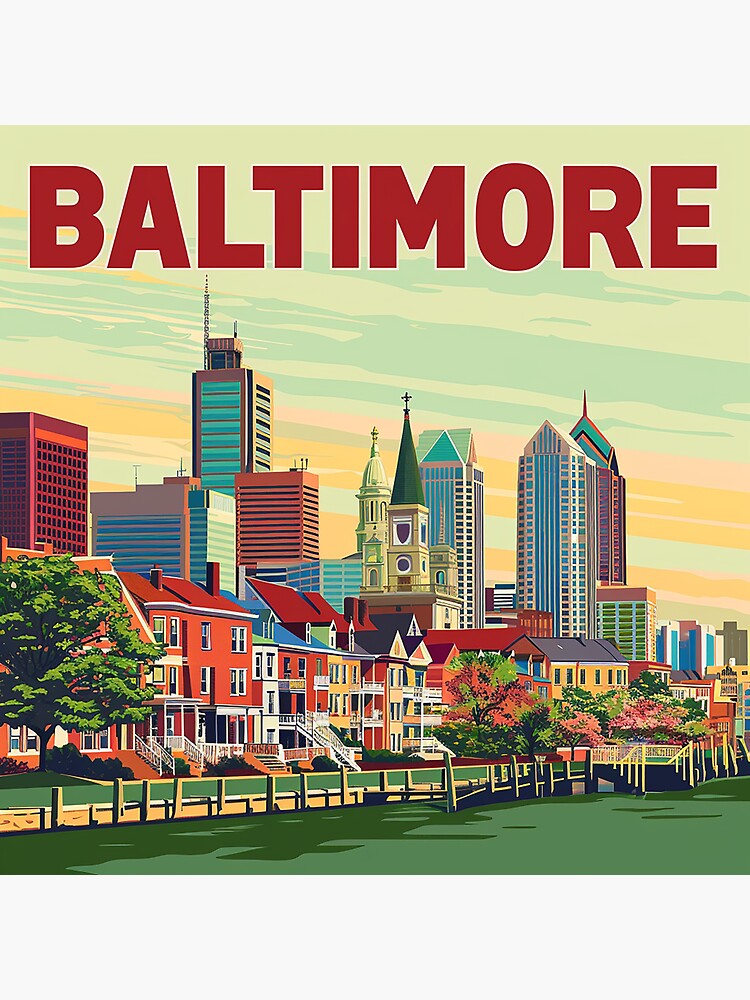 "Baltimore Print Baltimore Vector Art " Sticker for Sale by ...