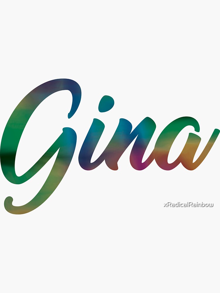 "Gina" Sticker for Sale by xRadicalRainbow | Redbubble