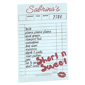 "Sabrina Carpenter Short n Sweet Tracklist" Sticker for Sale by eroda ...