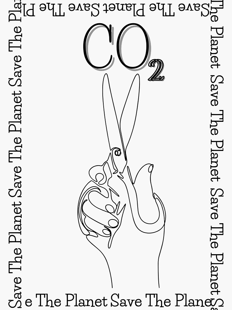 "cut co2, save the planet" Sticker for Sale by budus-rea | Redbubble